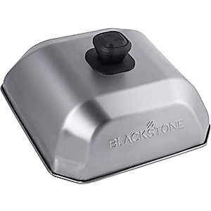 Blackstone 5555 Stainless Steel Square Basting Cover Medium (10" x 10") Flat Top Gas Grill Griddle BBQ Accessories- Cheese Melting Dome and Steaming Cover, Heat Resistant, Dishwasher Safe, Silver