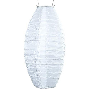 Allsop Home and Garden Soji Pod White, LED Outdoor Solar Lantern, Handmade with Weather-Resistant UV Rated Fabric, Stainless Steel Hardware, Chinese Style Light, 1-Count