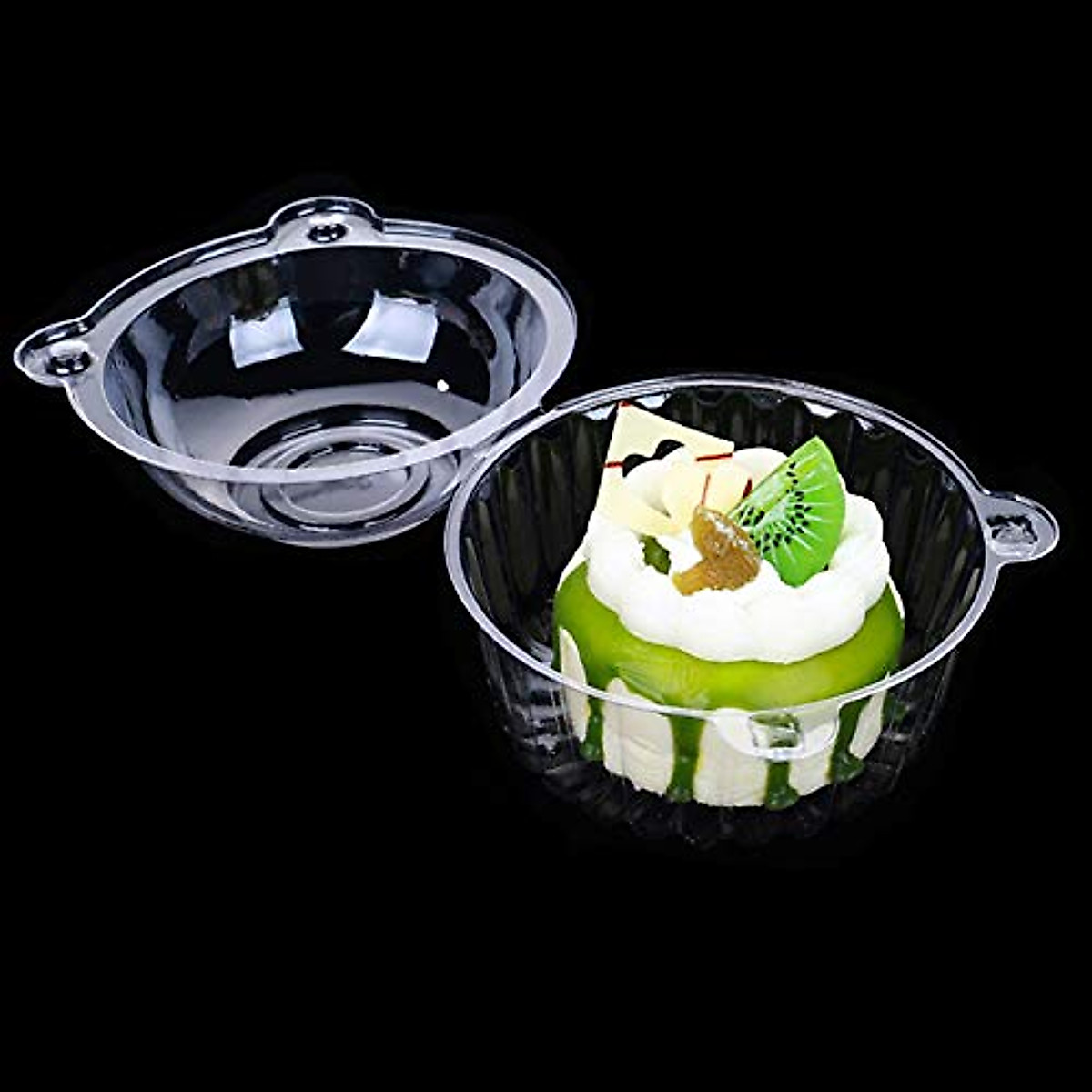 100 Pack Plastic Dome Single Cupcake Carrier Individual Muffin Boxes Holder Cups