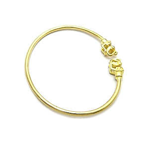 Fashion 21 Unisex Elephant Piece 100% Solid Brass Cuff Bracelet Bangle (Gold/Elephant (M))