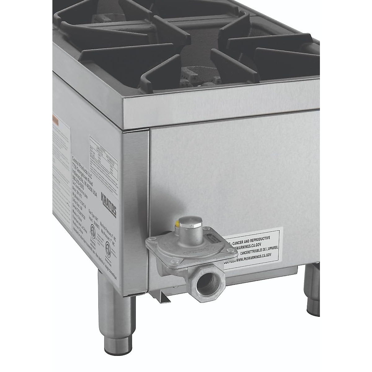 Kratos Commercial Countertop Gas Range - 2 Burners, 50,000 Total BTU, Field Convertible to Liquid Propane, 12" W (29Y-070)