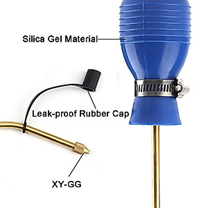 Sbestily Bug Treatment Powder Duster/Large Diatomaceous Earth Bulb Duster/Powder Applicator/Garden Applicator/Bulb with Long Copper Tube for Indoor and Outdoor Insect Treatment Blue