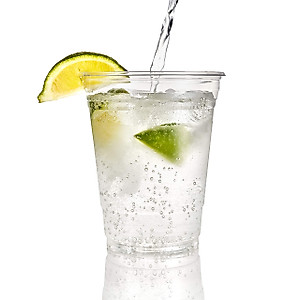 Nicole Home Collection 100 Count Disposable Plastic Cups, Crystal Clear, Durable PET 18 oz. BPA Free