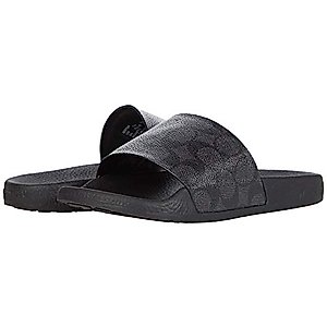 COACH Women's Udele Slide Charcoal/Black Mixed Material 8 M