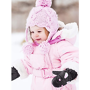 SATINIOR 2 Pairs kids waterproof mittens Girls Winter Snow mittens Warm Snow Gloves for Winter Outdoor Activities(3-5 Year,Classic Style)