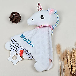 Jocidea Baby Gifts Personalized Security Blanket Baby - Gifts for Newborn - New Baby Boy Girl Gifts - Gifts for Christmas Baby Shower - Infant Presents for Christmas - White Unicorn
