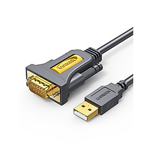 UGREEN 6ft USB to Serial Adapter, Serial to USB Adapter DB9 Male 9 Pin with PL2303 Chipset, PVC jacket, RS232 to USB Cable for Windows 11 10 8.1 8 7 XP Vista, Mac OS, Linux