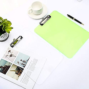 TGRTY Office Supply Clipboard A4 Acrylic Clipboard Transparent Writing Drawing Office Pads Paper Exam Storage Clip Board Stationery for School Supplies Durable Low Profile Clip (Color : Blue 1pc)
