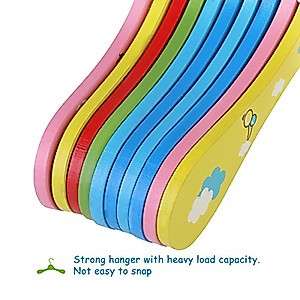 NUOLUX Wooden Hanger for Kids 10Pcs Coat Hangers Random Pattern