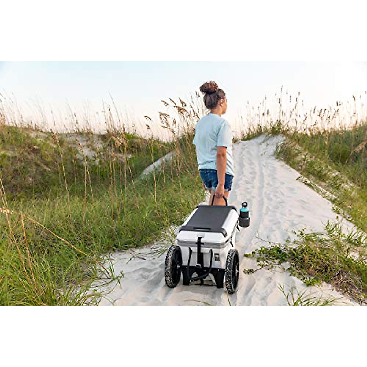 Camco Heavy-Duty Cooler Cart Kit, Includes Durable Straps and 12-Inch Wheels, White (51798)