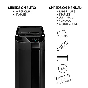 Fellowes AutoMax 550C Cross Cut, Auto Feed 2-in-1 Heavy Duty Commercial Paper Shredder with SilentShred (4963001)