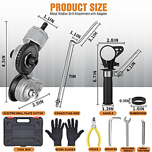2024 New Electric Drill Metal Cutter, Metal Nibbler Drill Attachment with Adapter, Sheet Metal Cutter, Pincer for Cutting Iron, White Sheet Steel, Copper, Aluminum
