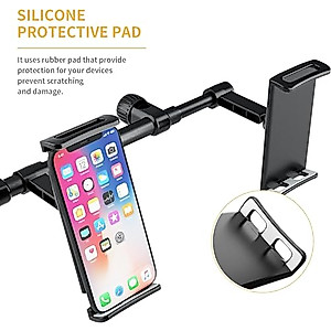 Holulo Headrest Tablet Holder with Dual Adjustable Positions,360° Rotation headrest Tablet Holder, Universal ipad Holder for car Backseat for 4" to 11" iPad/Tablet/Smartphone/Switch(2 Positions)