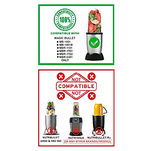 Blendin Replacement Fruit and Vegetable Juicer Attachment Pitcher Jar, Compatible with Magic Bullet Blender MB-1001, MB-1001B, MBR-1101, MBR-1701, MBR-1702, MBR-0301 Blender