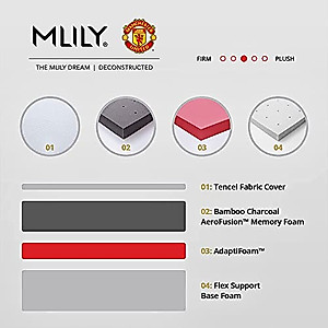 MLILY 12 Inch King Mattress, Manchester United Memory Foam Mattress in a Box Made in USA, Medium Plush, CertiPUR-US Certified