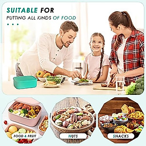 Keweis Silicone Food Storage Container, 47Oz Bento Lunch Box Silicone Containers with Lids, Hard-Shell Silicone, Airtight, Microwave, Dishwasher and Freezer Safe (Green)
