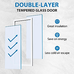 Towallmark Commercial Display Refrigerator, 12.4 Cu.Ft. Beverage Refrigerator Display Fridge, Upright Glass Door Merchandiser Fridge Beverage Cooler with LED Light, Adjustable Shelves