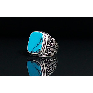 Silver 925k Ring, Handmade Ring, Natural Turquoise Stone,Jewelry Gift For Mens and Womens