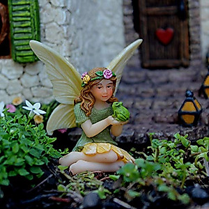 PRETMANNS Fairies for Fairy Garden – Fairy Garden Accessories – Fairy Garden Fairies – Cute Fairy Garden Figurines and a Fairy Sign - Miniature Fairy Garden Accessories - 3 Piece Fairy Set