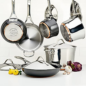 Anolon Stainless Steel & Hard Anodized Aluminum, Cookware Set (11 Piece)