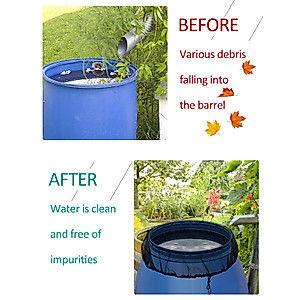 Mesh Cover for Rain Barrels - 2pcs 39in Rain Barrel Netting with Drawstring, Water Collection Buckets Tank Protector Screen for Preventing Fallen Leaves in Outdoor Garden Eaves