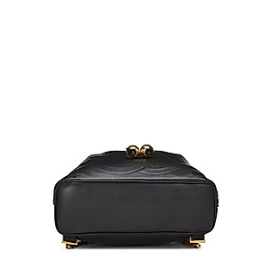 CHANEL, Pre-Loved Black Lambskin Bucket Backpack Medium, Black