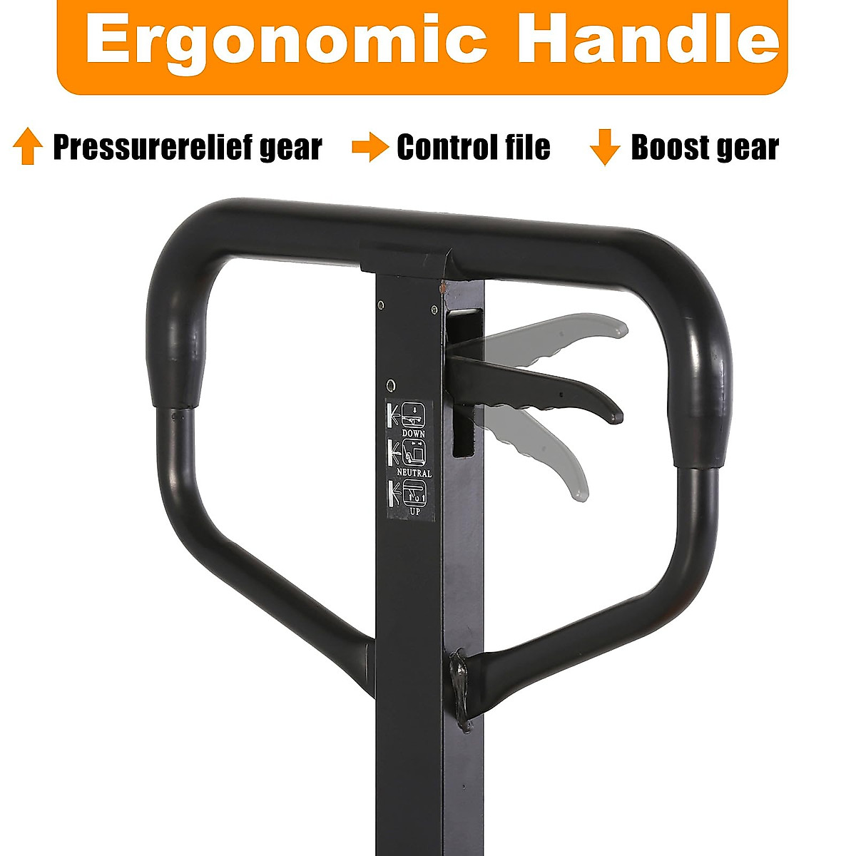 APOLLO Scale Pallet Jack Manual Hand Truck, Lb/Kg Switchable Electronic Digital Scale, 1lb Readability, 4400lbs Capacity 48"x27" Fork for Heavy Duty Warehouse Supermarket, Logistics Center