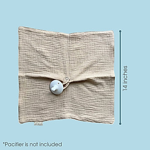 Ali+Oli Security Blanket for Baby (Pink Flowers) Pacifier Blanket Holder Made with Soft Muslin Cotton, Cuddle Blanket with Lead-Free Button Snap Closure, Pacifier Holder, Baby Blankets (15"x15")