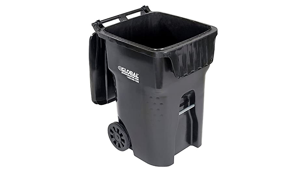 95 Gallon Mobile Heavy Duty Trash Container - Black