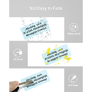 TESSO Thermal Label Maker Tape Adapted P10 Label Maker, Standard Laminated Office Labeling, 15mmx40mm/0.5x1.57inch, P10 Thermal Printing Label Paper (180 Labels/Roll,Blue)