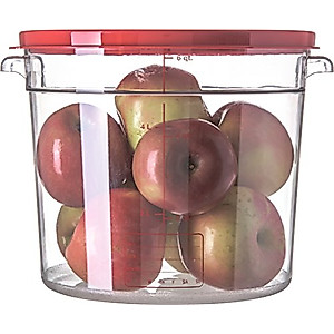 Carlisle FoodService Products Storplus Round Food Storage Container with Stackable Design for Catering, Buffets, Restaurants, Polycarbonate (Pc), 6 Quart, Clear, (Pack of 12)