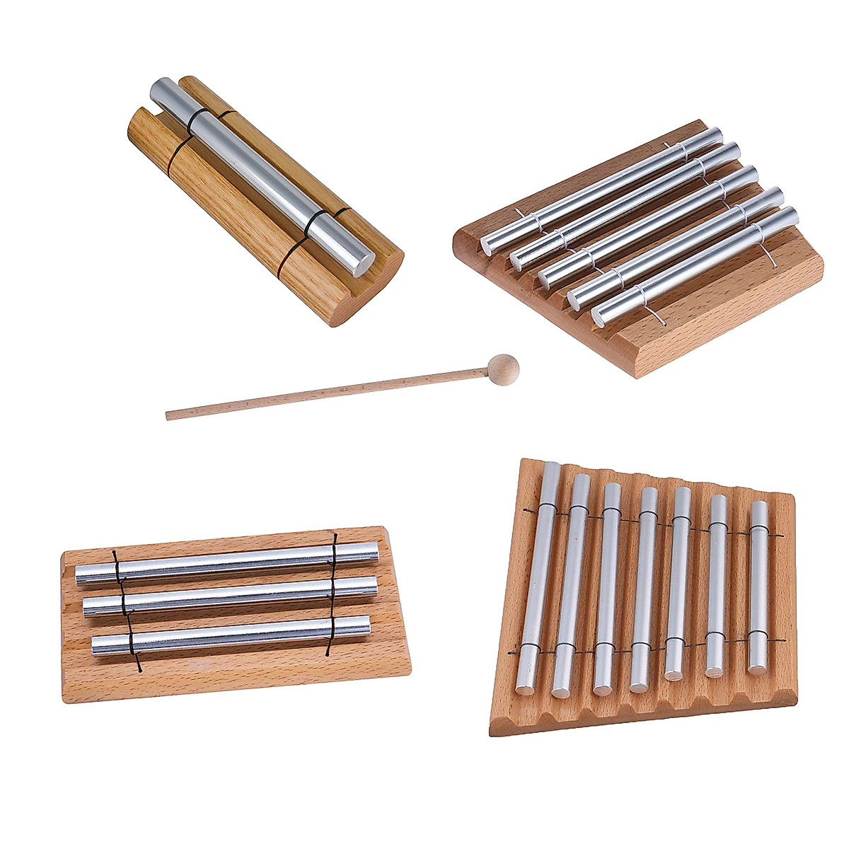 2 Pair Wood Mallets Percussion Sticks for Chime, Xylophone, Wood Block, Glockenspiel and Bells