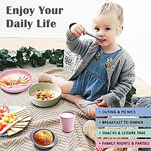 12pcs Bamboo Kids Spoons & Forks for Baby Feeding, Toddler Spoons & Forks Set, ableware for Baby Toddler Kids Bamboo Toddler Dishes & Dinnerware Sets