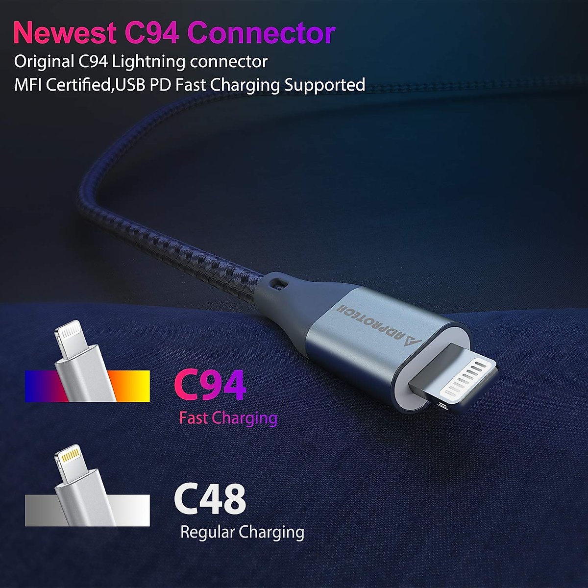 USB C to Lightning Cable, Type C to Lightning Cable 6FT, ADPROTECH [Apple MFi Certified] Fast Charging Cable Compatible with iPhone 14/13/12/11/Pro/Pro Max/X/XS/XR/XS Max/8/8P, Supports Power Delivery