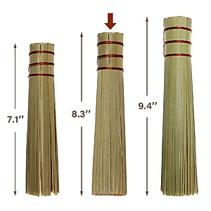 TIKUSAN Bamboo Wok Brush with Copper Coil for Pan, Pot, Palate Skillet Cleaning Whisk (8.3")