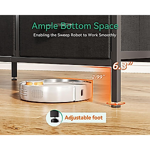 AODK Dresser for Bedroom Dresser TV Stand with 6 Storage Drawers, Small Fabric Dresser Chest of Drawers for Closet Organizer Clothes, Black