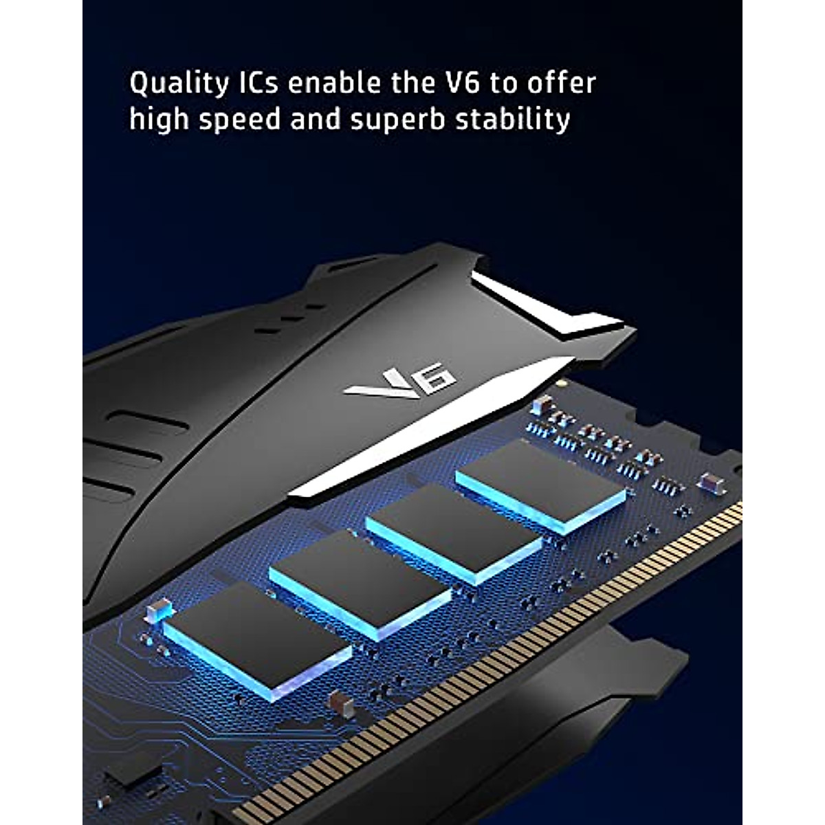 HP V6 RAM 16GB Kit (8GBx2) DDR4 3600MHz CL16 1.35V Desktop Computer Gaming Memory, Black - 7TE46AA#ABC