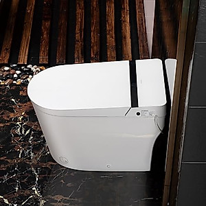 WOODBRIDGE Smart Bidet Toilet,Auto Open & Close,Foot Sensor Operation,Auto Flush,Heated Seat,Tankless One Piece Elongated Toilet,T-0099
