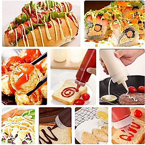 LNJBABAO 2 Pcs 8oz Plastic Squeeze Condiment Bottles Sauce Bottles 8oz Seasoning Dispensers 250ml Squeeze Condiment Bottles for Condiments Ketchup Syrup BBQ Sauce Mustard Salad Dressing