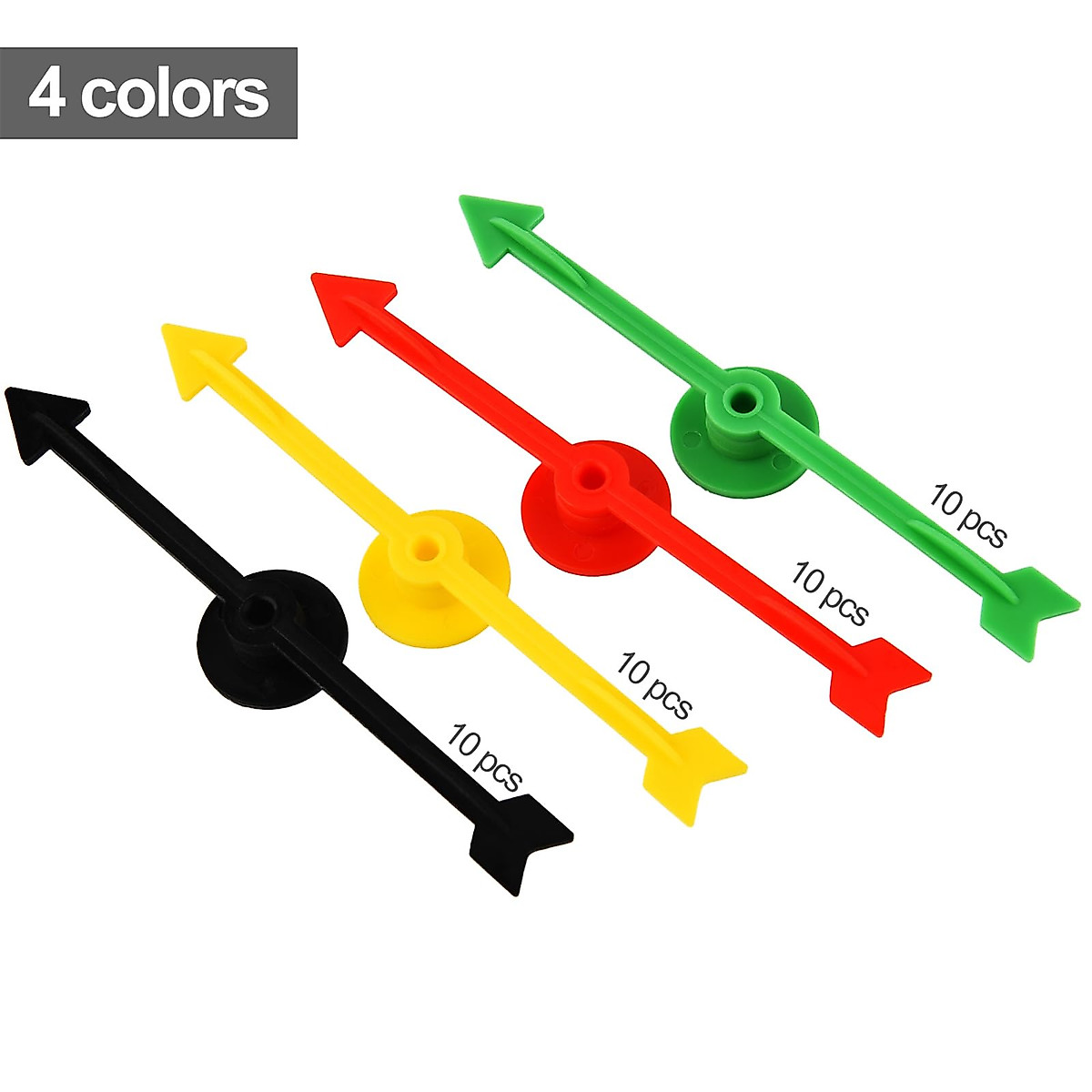 Tatuo 40 Pieces 4 Inch Game Spinner Plastic Arrow Spinners Board Magnetic Arrow Toys for Party School Home Usingboard Spinner 4 Colors