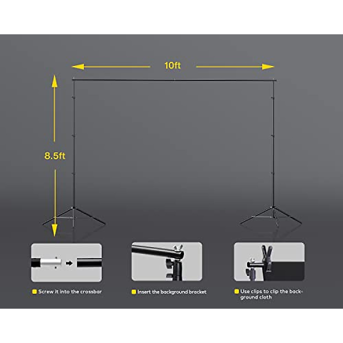 RALENO Photography Lighting Kit, 8.5 x 10ft Backdrop Stand with Green Screen, 5 x 85W CFL 5500K Light Bulb with Umbrellas for Product, Portrait and Video Shoot Photography