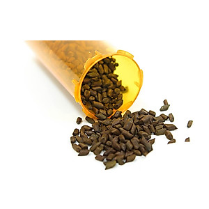 Pill Bottles with Child Resistant Cap, Prescription Vials - Push Down and Turn - Empty Medicine Plastic Containers Safety Cover for Personal Medication & Pharmacy (16dram, Amber, 12pcs)