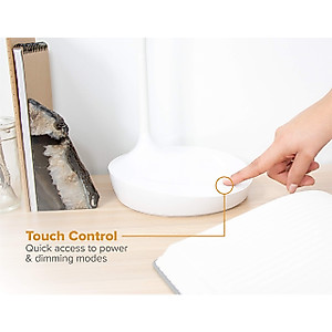 Bostitch Office LED Gooseneck Desk Lamp with USB Charging Port, 3 Dimming Levels, Touch Control, White (VLED1502-WHITE)