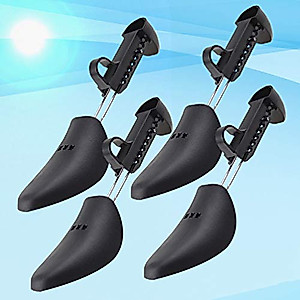 DOITOOL Sneaker Rack Sneaker Rack 4 Pcs Plastic Shoe Stretcher Adjustable Shoe Tree Shoe Shaper Boot Holder Shaper Organizers for Women Shoe Size 35-39 Black Mens Shoe Rack Sneaker Shelf