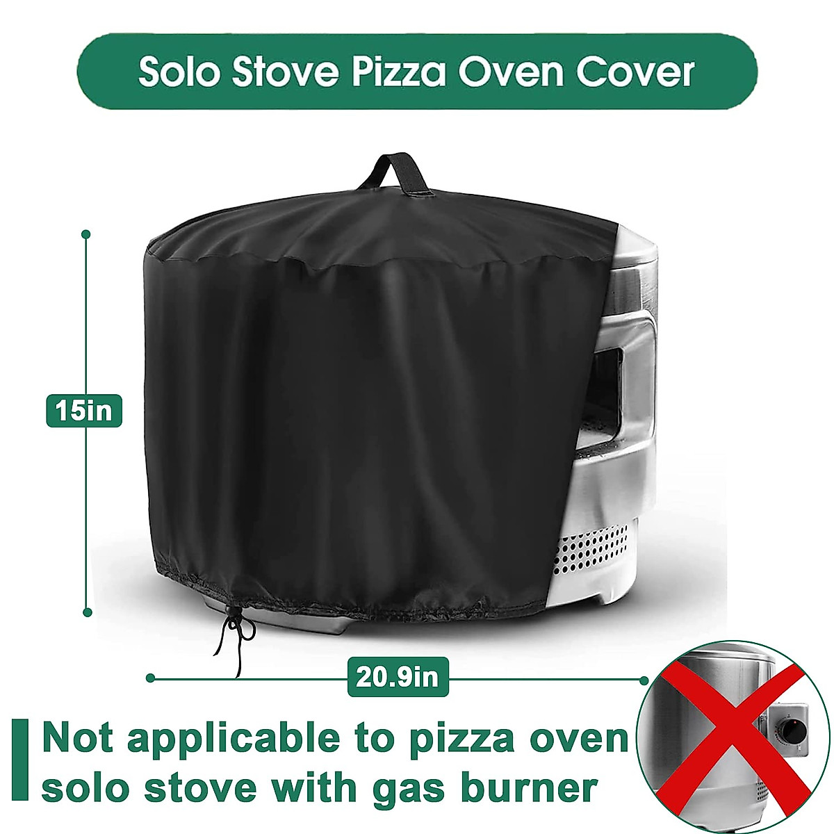 Rilime Cover for Solo Stove Pizza Oven,Waterproof Cover for Solo Stove Pi Pizza Oven Outdoor,Wood Burning Pizza Oven Accessories,Black