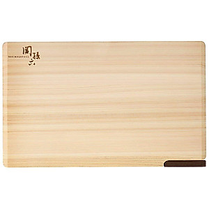 Kai Corporation AP5226 KAI Seki Magoroku Cutting Board, Cypress, L, 15.4 x 9.4 inches (390 x 240 mm), Stand Included, Made in Japan, Dishwasher Safe