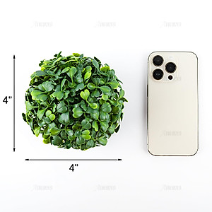 AUEAR, Artificial Boxwood Topiary Plant Balls Decorative for Table Decoration Garden Wedding Decor (4 Inch Diameter, 6 Pack)