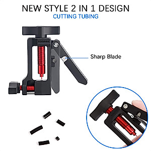 VANICE 2 in 1 Upgraded Needle Driver Insertion Tool, Hydraulic Hose Fitting Insert Tool with Hydraulic Hose Cutter, Road MTB Bike Bicycle Install Olive Banjo Set Tool