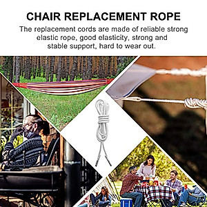 Yardwe Replacement Cord for Chair, 8 Pack Universal Replacement Elastic Cords Repair Tool Kit for Sun Loungers, Garden Chairs, Outdoor Recliners, Anti Gravity Chair, Bungee Chairs- White