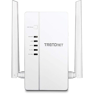 TRENDnet Wi-Fi Everywhere Powerline 1200 AV2 Dual-Band AC1200 Wireless Access Point Kit, Includes 1 x TPL-430AP and 1 x TPL-423E, 3 x Gigabit Ports, Easy Installation, White, TPL-430APK